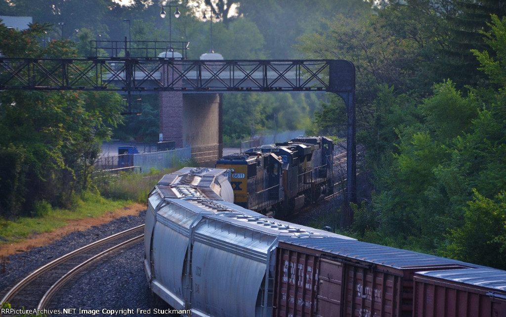 CSX 8611 & Co. move through the one time knterlocking.